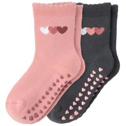 Topolino 2 Paar M&auml;dchen Stoppersocken mit Herzen