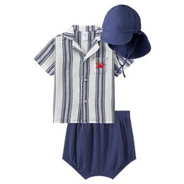 Topomini Baby Set aus Musselin-Hemd, Shorts und Hut