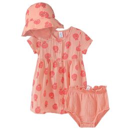 Topomini Baby Musselin-Set aus Kleid, Shorts und Hut