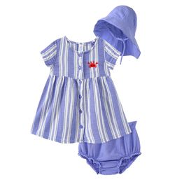Topomini Baby Musselin-Set aus Kleid, Shorts und Hut