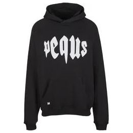 Kapuzensweatshirt PEQUS "PEQUS PEQUS Mythic Logo Hoodie", Herren, Gr. M, schwarz, 100% Baumwolle, bedruckt, Sweatshirts
