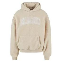 Kapuzensweatshirt Karl Kani "Karl Kani Karl Kani Serif Teddy Hoodie", Herren, Gr. XS, lightsand, 100% Polyester, bedruckt, Sweatshirts