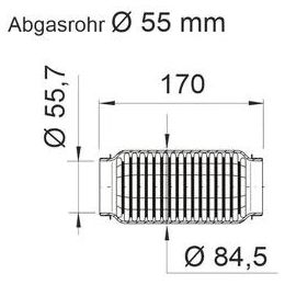 Ernst Flexrohr, Abgasanlage 'soft' 464253 84,5mm