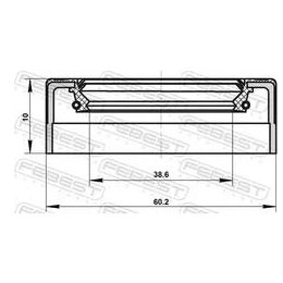 FEBEST Wellendichtring, Schaltgetriebehauptwelle 95NEY-40601012C f&uuml;r MITSUBISHI FORD VOLVO MW6843481 366R-7048-BA 6843481
