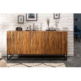 Riess Ambiente Massives Sideboard AMAZONAS 160cm Mangoholz nat&uuml;rliches Front Design Riess-Ambiente Industrie & Loft Natur