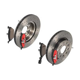 Brembo Bremsensatz-Vorderachse XTRA LINE SK8K0F62I6 Bremsensatz, Scheibenbremse vorne rechts links Gelocht/innenbel. 280mm f&uuml;r SKODA VW (SVW) ROEWE (S