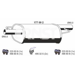 Ernst Mittelschalld&auml;mpfer 177092 f&uuml;r VAG