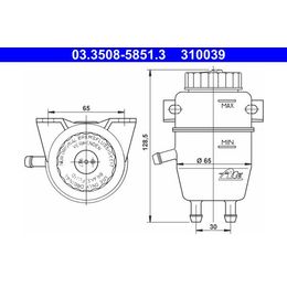 ATE Ausgleichsbeh&auml;lter, Bremsfl&uuml;ssigkeit 03350858513 f&uuml;r BMW