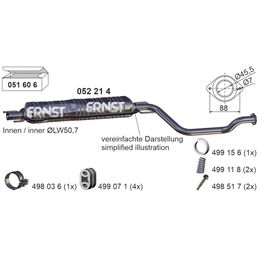 Ernst Mittelschalld&auml;mpfer 052214 f&uuml;r Opel GM
