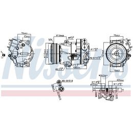 NISSENS Kompressor, Klimaanlage 890266 12V f&uuml;r VAUXHALL GMC OPEL CHEVROLET 1618494 1618409 1618531