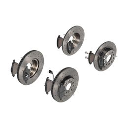 Brembo Bremsensatz-Vorn und hinten SG00000E5T Bremsensatz, Scheibenbremse vorne rechts links Gelocht 312mm f&uuml;r SKODA VW (SVW) SEAT (FAW) JETTA AUDI 1K