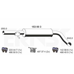 Ernst Mittelschalld&auml;mpfer 153003 f&uuml;r SKODA VAG