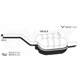 Ernst Endschalld&auml;mpfer 156028 f&uuml;r VAG 1K5253609BC 1K5253609J
