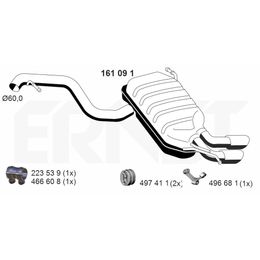 Ernst Endschalld&auml;mpfer 161091 f&uuml;r VAG 8U0253609AH 8U0253609AD 8U0253609J