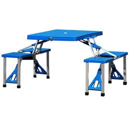 Casaria Campingtisch Blau Alu f&uuml;r 4 Personen klappbar