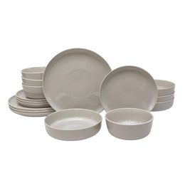 Novel Kombiservice Colori grigio, Grau, Keramik, 24-teilig, Uni, 550 ml, Lfgb, lebensmittelecht, Essen & Trinken, Geschirr, Geschirr-Sets, Kombiservice