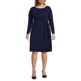 LANDS' END Baumwolle/Modal-Kleid mit Zierschleife, Damen,  Blau, Baumwolle Modal, by Lands' End