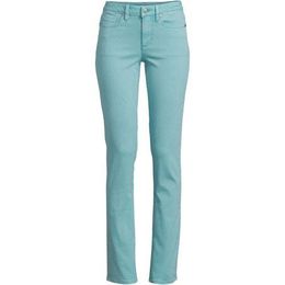 LANDS' END Straight Fit &Ouml;ko Jeans Mid Waist, Damen,  Blau, Baumwoll-Mischung/Polyester-Mischung, by Lands' End