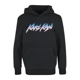 Kapuzenpullover Karl Kani "Karl Kani KC251-005-1 Kani Flames Os Hoodie Junior", Jungen, Gr. 158/164, schwarz, 80% Baumwolle, 20% Polyester, mehrfarbig, oversize, ohne Ausschnitt, Pullover Kapuzenpullover