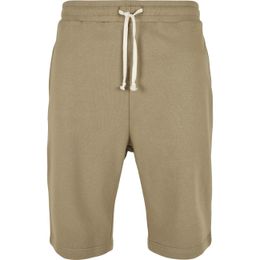 Sweatshorts Urban Classics "Urban Classics Herren Low Crotch Sweatshorts", Herren, Gr. M, US-Gr&ouml;&szlig;en, khaki, 65% Baumwolle, 35% Polyester, unifarben, loose fit, Hosen Sweatshorts