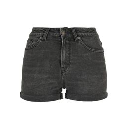 Stoffhose Urban Classics "Urban Classics Damen Ladies 5 Pocket Shorts", Damen, Gr. 28, Normalgr&ouml;&szlig;en, schwarz stone washed, 98% Baumwolle, 2% Elasthan, unifarben, slim fit, Hosen Stoffhose