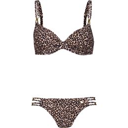 Lascana B&uuml;gel-Bikini wattiert Bikini Set Damen - Gr&ouml;&szlig;e 38 / C - braun