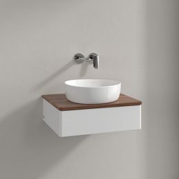 Villeroy & Boch Villeroy und Boch Antao Waschtisch-Unterschrank K07012GF 60x19x50cm, Waschbeckenplattenfarbe warm walnut, glossy white lacquer