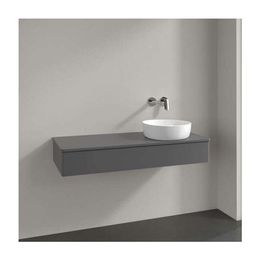 Villeroy & Boch Villeroy und Boch Antao Waschtisch-Unterschrank K12050GK 120x19x50cm, Hahnloch, Waschbeckenplattenfarbe Lack, anthracite matt lacquer