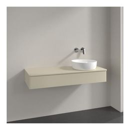 Villeroy & Boch Villeroy und Boch Antao Waschtisch-Unterschrank K12050HJ 120x19x50cm, Hahnloch, Waschbeckenplattenfarbe Lack, silk grey matt lacquer