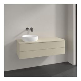 Villeroy & Boch Villeroy und Boch Antao Waschtisch-Unterschrank K22150HJ 120x36x50cm, Hahnloch, Waschbeckenplattenfarbe Lack, silk grey matt lacquer