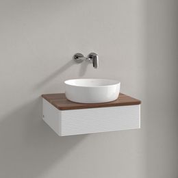 Villeroy & Boch Villeroy und Boch Antao Waschtisch-Unterschrank K07112GF 60x19x50cm, Waschbeckenplattenfarbe warm walnut, glossy white lacquer