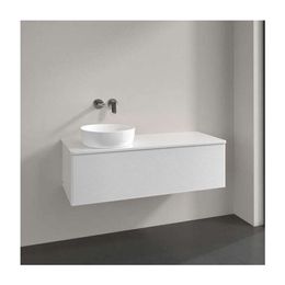 Villeroy & Boch Villeroy und Boch Antao Waschtisch-Unterschrank K33150GF 120x36x50cm, Hahnloch, Waschbeckenplattenfarbe Lack, glossy white lacquer