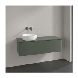 Villeroy & Boch Villeroy und Boch Antao Waschtisch-Unterschrank K33050HL 120x36x50cm, Hahnloch, Waschbeckenplattenfarbe Lack, leaf green matt lacquer