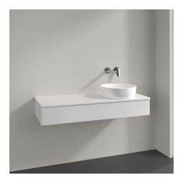 Villeroy & Boch Villeroy und Boch Antao Waschtisch-Unterschrank K12050GF 120x19x50cm, Hahnloch, Waschbeckenplattenfarbe Lack, glossy white lacquer