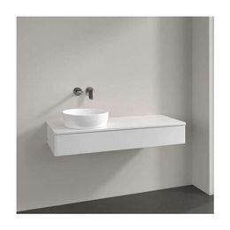 Villeroy & Boch Villeroy und Boch Waschtisch-Unterschrank K11050GF 120x19x50cm, Hahnloch, Waschbeckenplattenfarbe Lack, glossy white lacquer