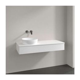 Villeroy & Boch Villeroy und Boch Antao Waschtisch-Unterschrank K11150MT 120x19x50cm, Hahnloch, Waschbeckenplattenfarbe Lack, white matt lacquer