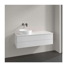 Villeroy & Boch Villeroy und Boch Antao Waschtisch-Unterschrank K22150GF 120x36x50cm, Hahnloch, Waschbeckenplattenfarbe Lack, glossy white lacquer