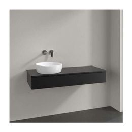 Villeroy & Boch Villeroy und Boch Antao Waschtisch-Unterschrank K11050PD 120x19x50cm, Hahnloch, Waschbeckenplattenfarbe Lack, black matt lacquer