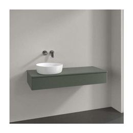 Villeroy & Boch Villeroy und Boch Antao Waschtisch-Unterschrank K11150HL 120x19x50cm, Hahnloch, Waschbeckenplattenfarbe Lack, leaf green matt lacquer