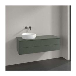 Villeroy & Boch Villeroy und Boch Antao Waschtisch-Unterschrank K22150HL 120x36x50cm, Hahnloch, Waschbeckenplattenfarbe Lack, leaf green matt lacquer