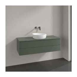 Villeroy & Boch Villeroy und Boch Antao Waschtisch-Unterschrank K21150HL 120x36x50cm, Hahnloch, Waschbeckenplattenfarbe Lack, leaf green matt lacquer