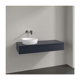 Villeroy & Boch Villeroy und Boch Antao Waschtisch-Unterschrank K11050HG 120x19x50cm, Hahnloch, Waschbeckenplattenfarbe Lack, midnight blue matt lacquer