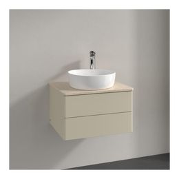 Villeroy & Boch Villeroy und Boch Antao Waschtisch-Unterschrank L18053HJ 60x36x50cm, Hahnloch, Waschbeckenplattenfarbe botticino, silk grey matt lacquer