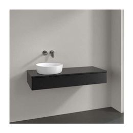 Villeroy & Boch Villeroy und Boch Antao Waschtisch-Unterschrank K11150PD 120x19x50cm, Hahnloch, Waschbeckenplattenfarbe Lack, black matt lacquer