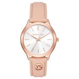 Quarzuhr Michael Kors "SLIM RUNWAY", rosa, Armbanduhren, Damen, Quarzuhr, Armbanduhr, Damenuhr, Lederarmband, analog