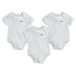 Body Nike SPORTSWEAR "f&uuml;r Babies", Jungen, Gr. 56, N-Gr, wei&szlig;, Jersey, Graumeliert (Obermaterial): 60% Baumwolle, 40% Polyester. Obermaterial: 60% Baumwolle, 40% Polyester, Rundhals, abgesteppt, Bodys Body, im praktischen 3er-Pack, mit Rundhalsausschnitt, f&uuml;r Babys