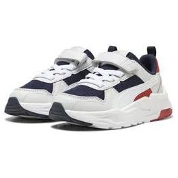 Sneaker Puma "Trinity 2 LT Sneakers Kinder", M&auml;dchen, Gr. 34, navy wei&szlig; feather gray rot fire blau, Obermaterial: Textil, Synthetik. Futter: Textil. Innensohle: Textil. Laufsohle: Gummi, Synthetik, Schuhe Sneaker