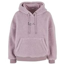 Kapuzenpullover Karl Kani "Karl Kani Karl Kani Metal Signature Teddy Os Hoodie", Damen, Gr. XS, rose, 100% Polyester, mehrfarbig, normal, ohne Ausschnitt, Pullover Kapuzenpullover