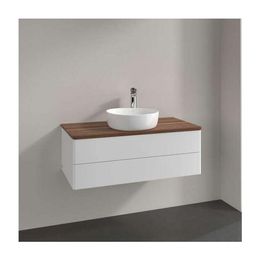 Villeroy & Boch Villeroy und Boch Antao Waschtisch-Unterschrank K20012GF 100x36x50cm, Waschbeckenplattenfarbe warm walnut, glossy white lacquer