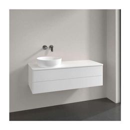 Villeroy & Boch Villeroy und Boch Antao Waschtisch-Unterschrank K22050MT 120x36x50cm, Hahnloch, Waschbeckenplattenfarbe Lack, white matt lacquer